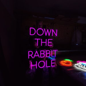 Down the Rabbit Hole Neon Sign, Down the Rabbit Hole Led Light Sign ...