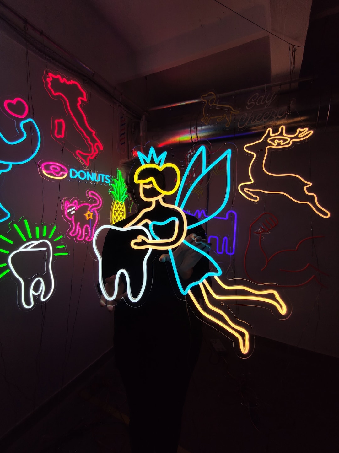 Tooth Fairy Neon Sign, White Molar Led Neon, Medicine Led Light ...