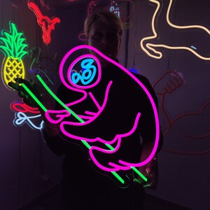 Sloth Neon Sign, Elusive Neon Light, Elusive Sloth Neon Light, Custom ...