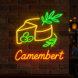 Camembert Cheese Neon Sign: Light up Your Cheese Shop. Cheese Light ...