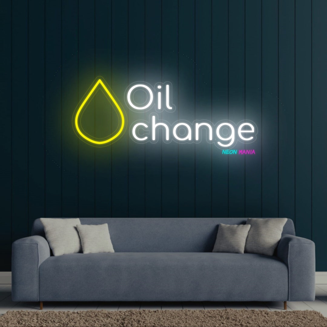 Oil Change Neon Sign, Car Service Led Light, Sign for Garage Led Sign ...
