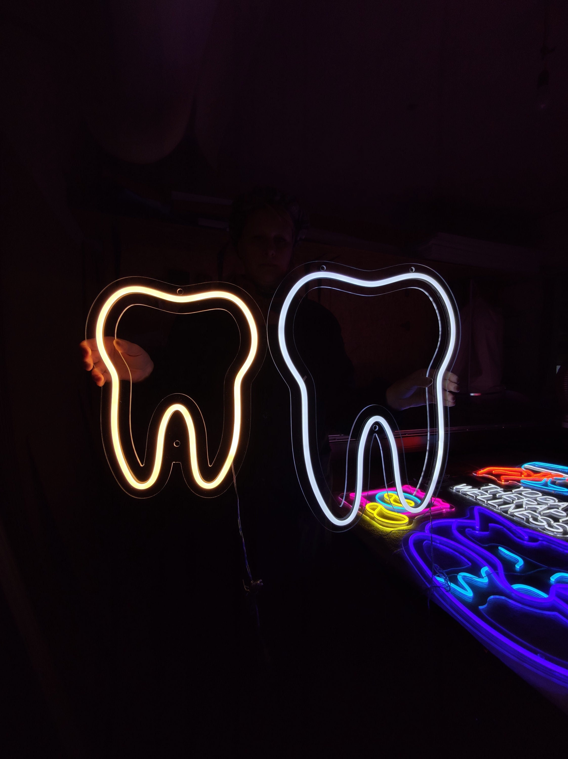 Tooth Neon Sign Dental Office Decor White Tooth Led Neon - Etsy UK