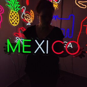 Mexico Neon Sign, United Mexican States Led Neon, Custom Country of ...