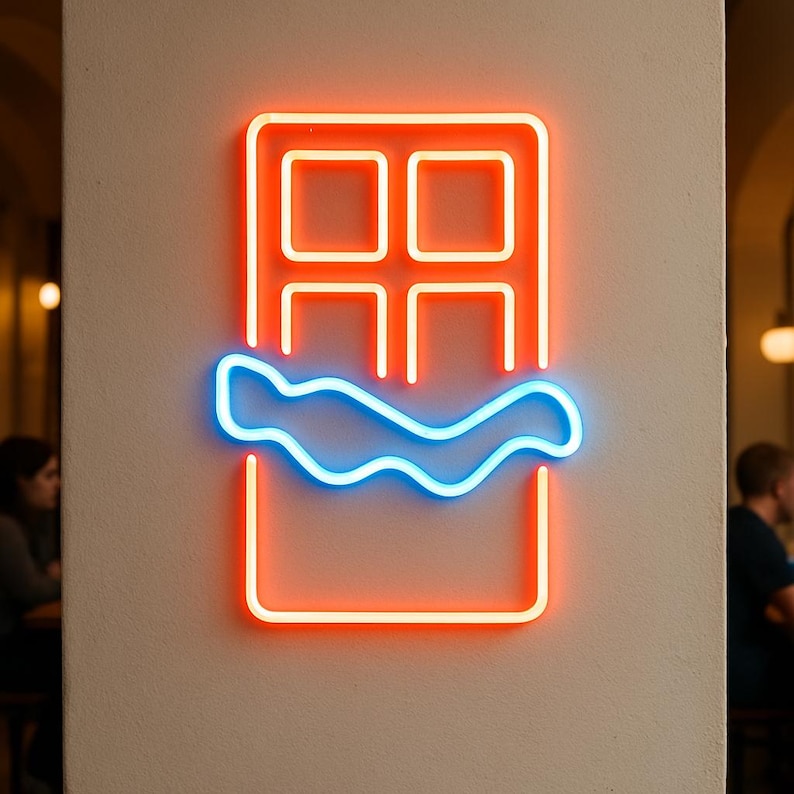 Chocolate Neon Sign. Chocolate Workshop Light. Coffee Shop Led Sign ...