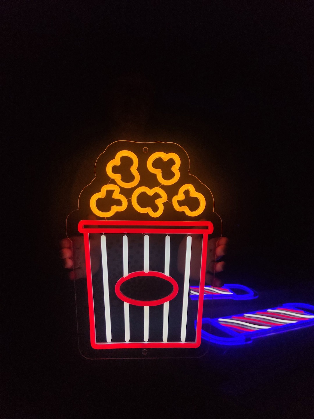 Popcorn Neon Sign, Movie Time Led Sign, Film Neon, Cinema Lights ...