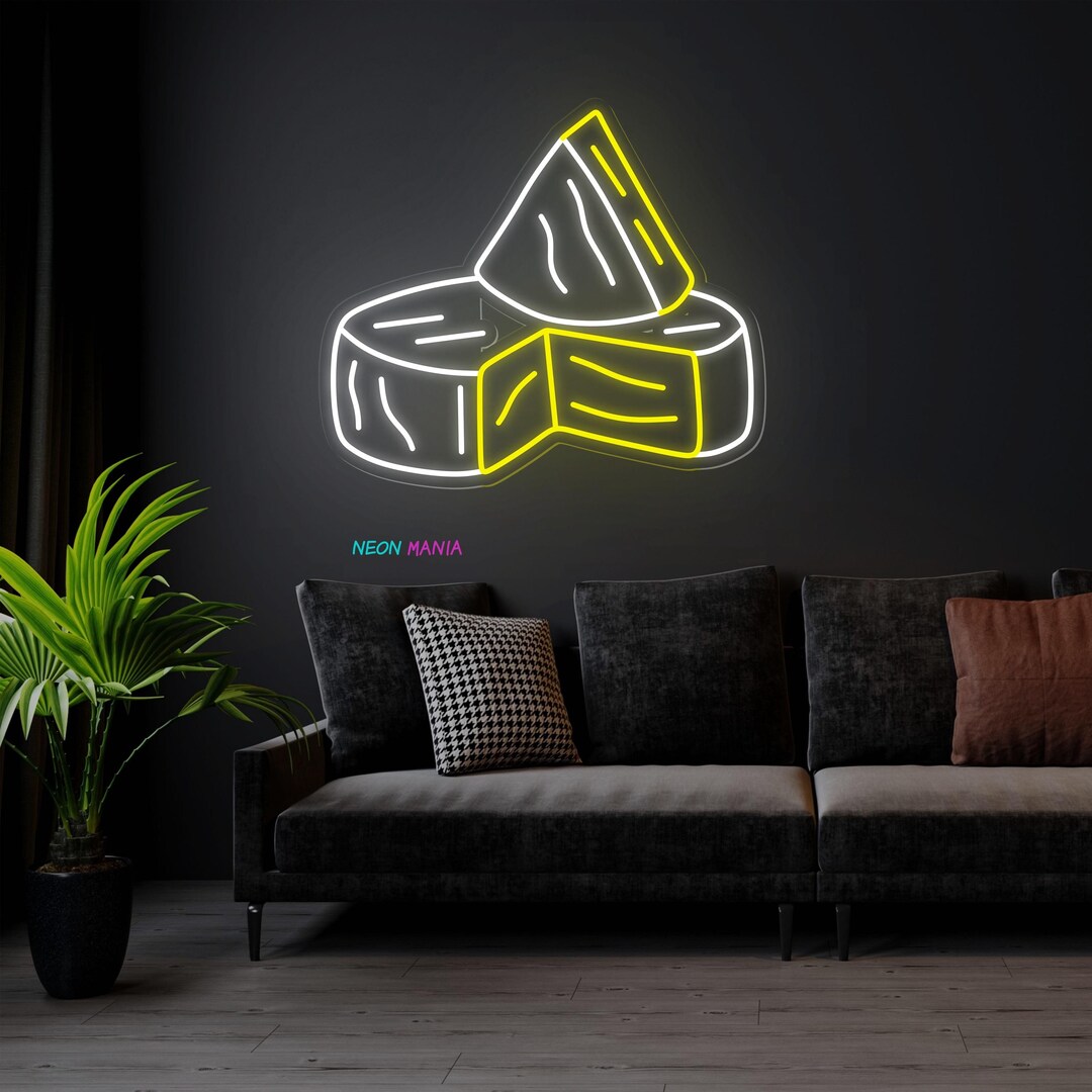 Camembert Cheese Neon Sign: Light up Your Cheese Shop. Cheese Light ...