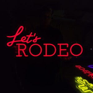 Lets Rodeo Neon Sign, Rodeo Led Sign, Western Decor Neon Light, Cowboy ...