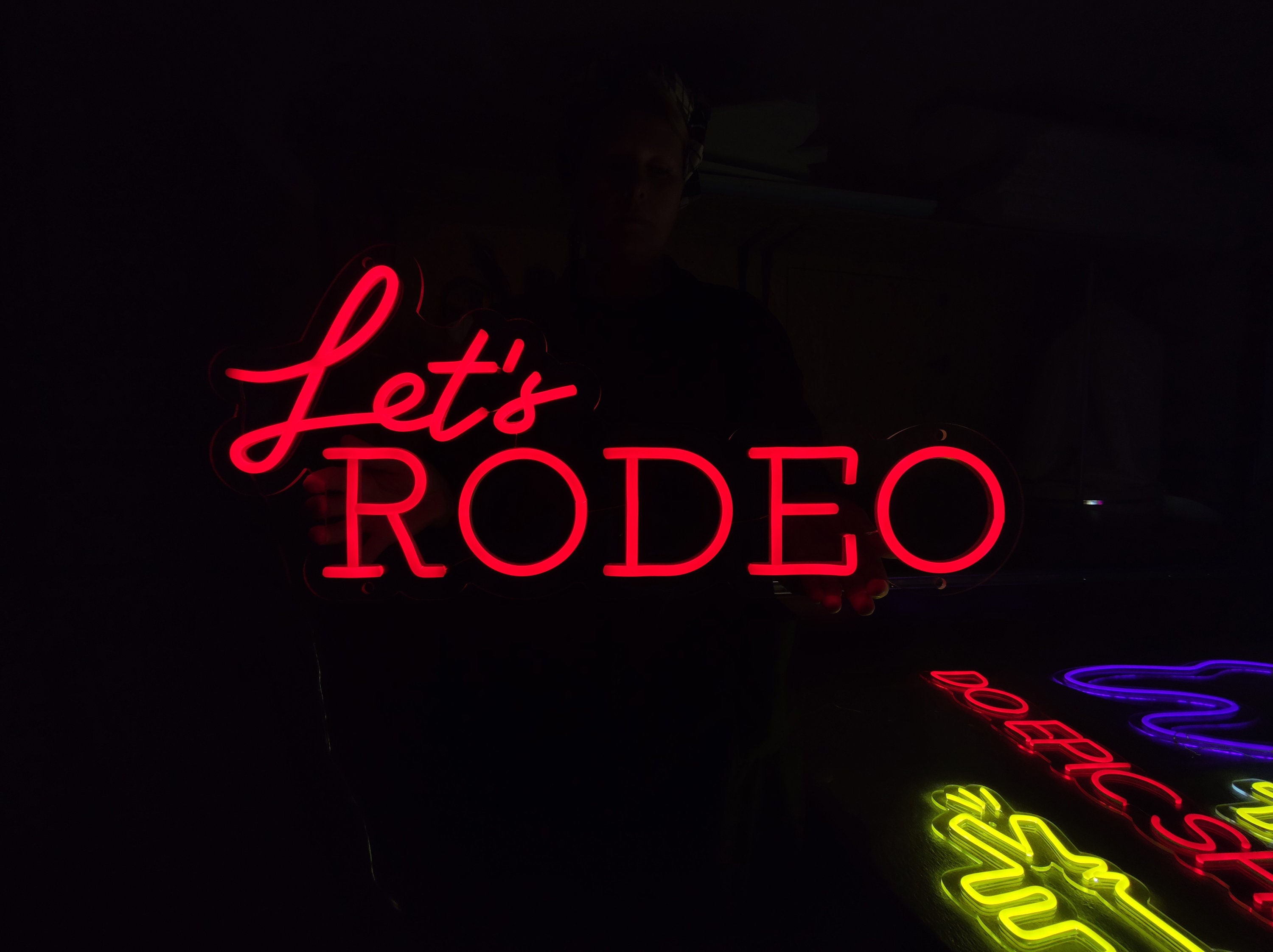 Lets Rodeo Neon Sign, Rodeo Led Sign, Western Decor Neon Light, Cowboy ...