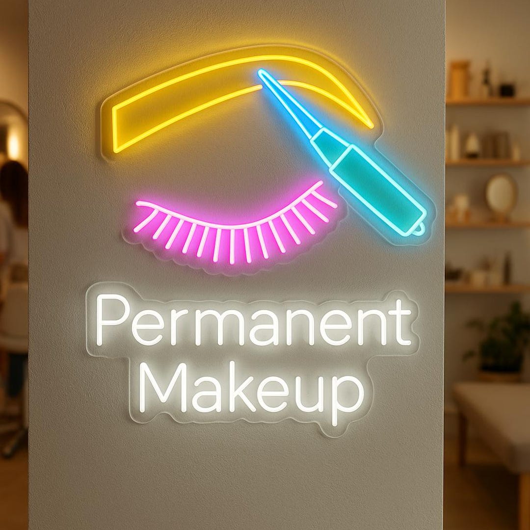 Permanent Makeup Neon Sign. Beauty Salon LED Decor. Permanent Makeup ...