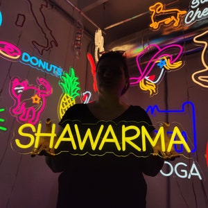 Shawarma Neon Sign, Doner Kebab Led Sign, Pita Led Light, Custom Text ...