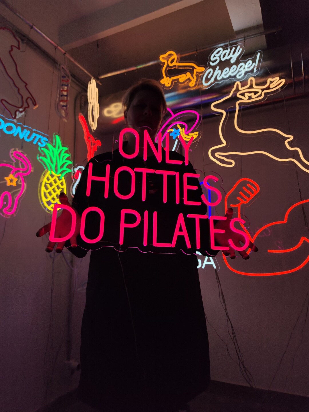 Only Hotties Do Pilates Neon Sign, Pilates Led Light Sign, Custom Led ...