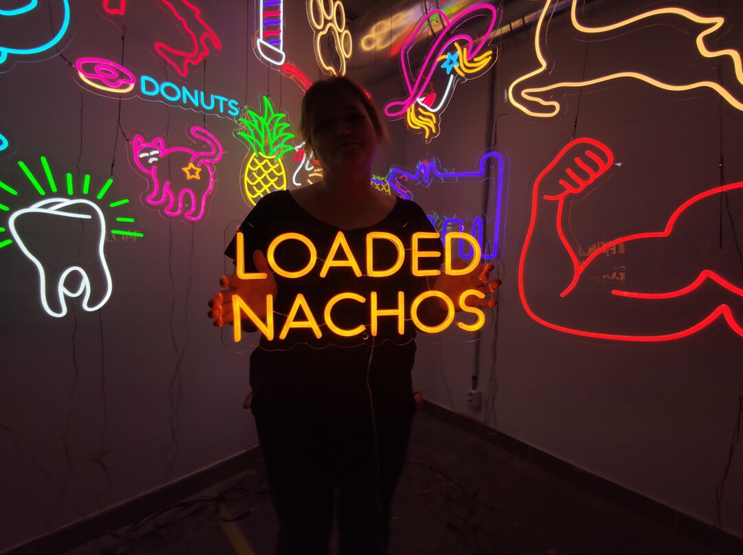 Loaded Nachos Neon Sign, Nachos Neon Light, Mexican Nachos Light Sign ...