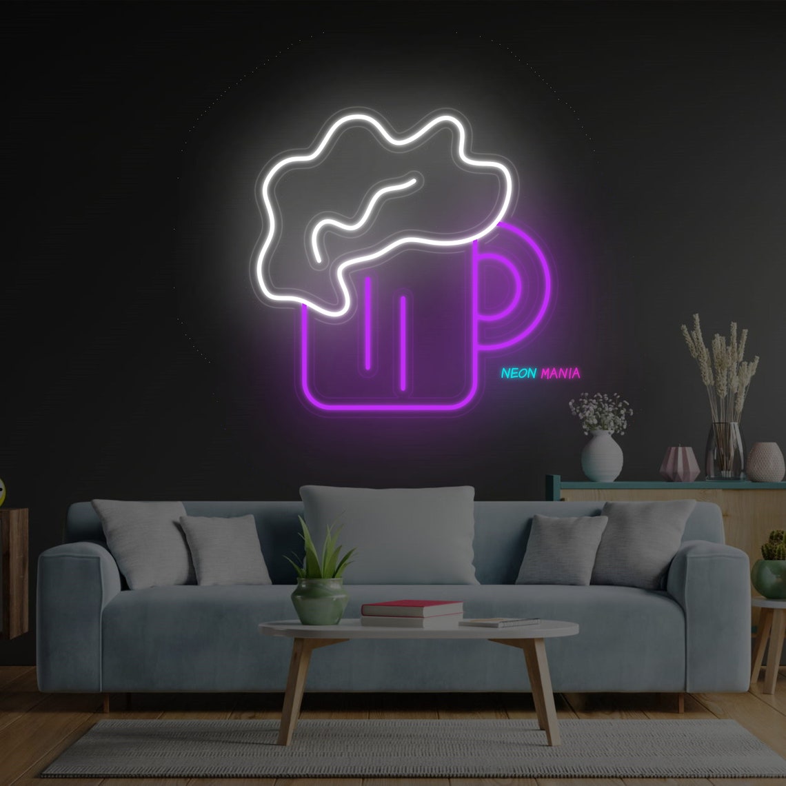 Beer Neon Sign Beer Mug Led Sign Drink Light Sign Custom - Etsy