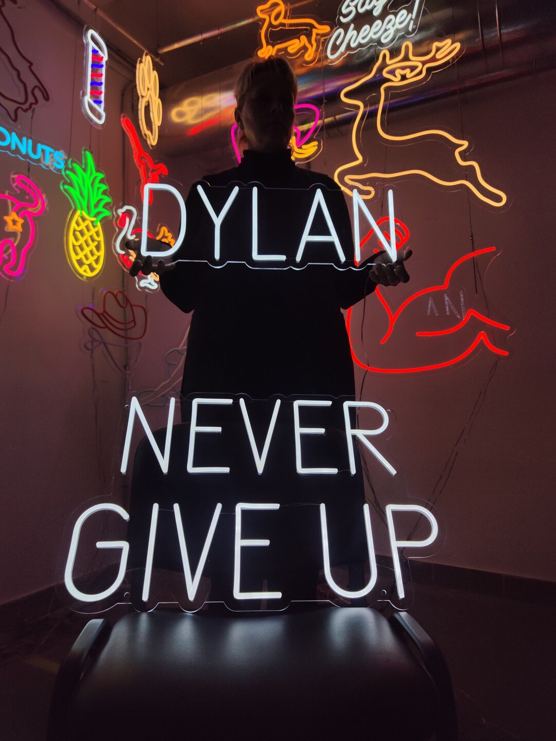 Never Give up Neon Sign, (the Name) Never Give up Led Sign, Sport Club ...