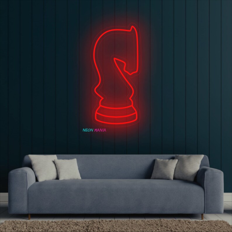 Chess Knight Neon Sign Chess Club Led Light Sign Custom - Etsy