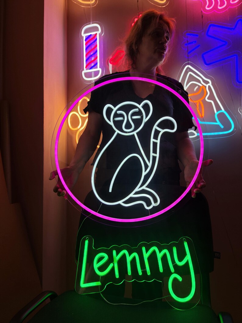 Lemur Led Neon Sign. Animal Neon Light. Custom Lemur Wall Decor - Etsy