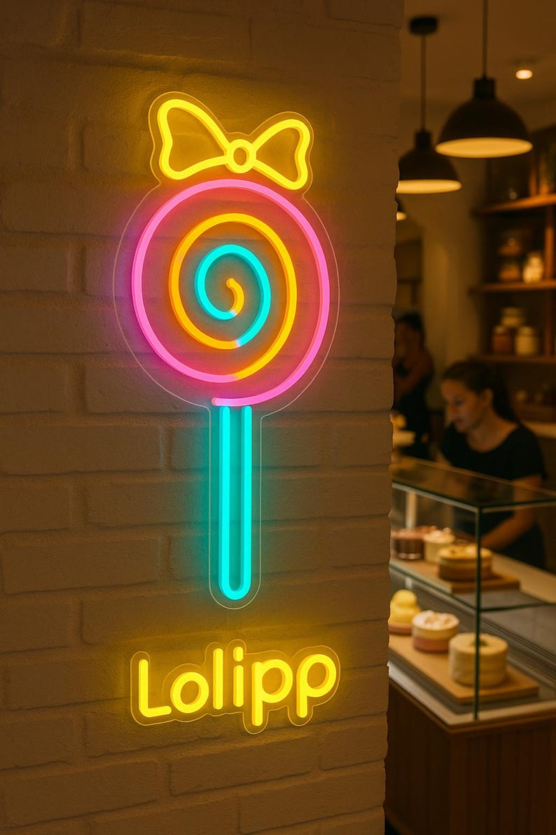 Lollipop Neon Sign. Confectionery Neon Sign. Candy Store LED Decor. - Etsy
