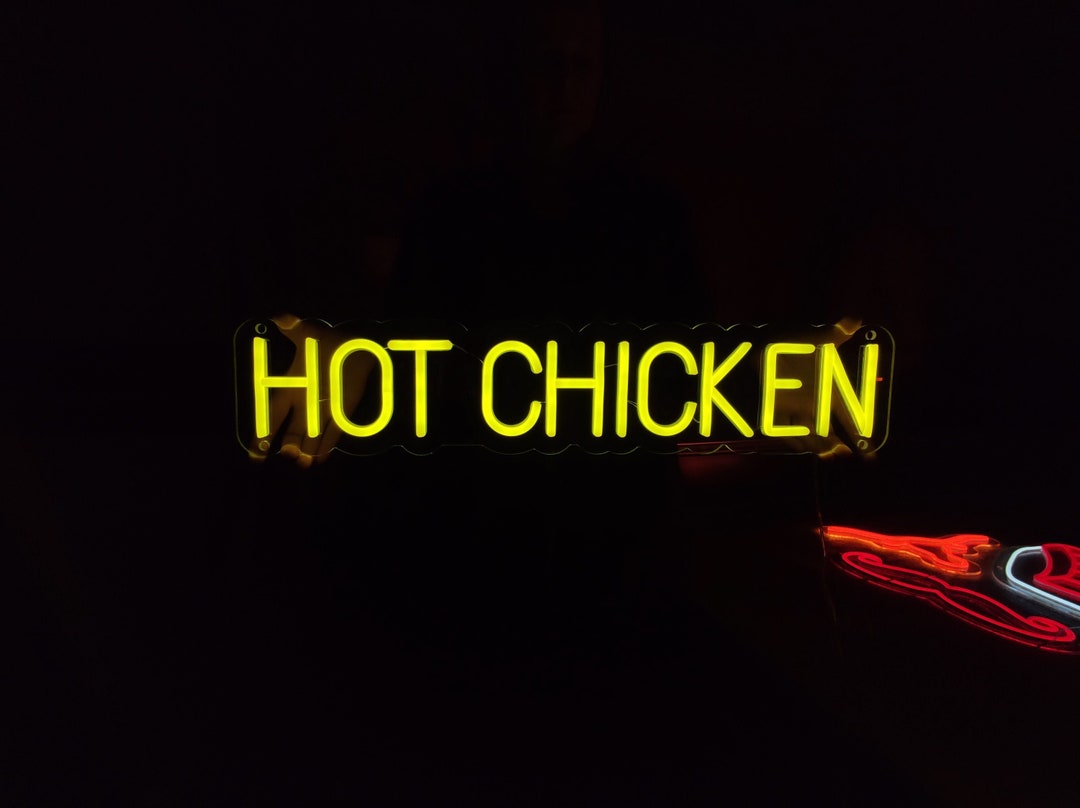 Hot Chicken Neon Sign, Hot Chicken Led Neon, Street Food Led Lights ...
