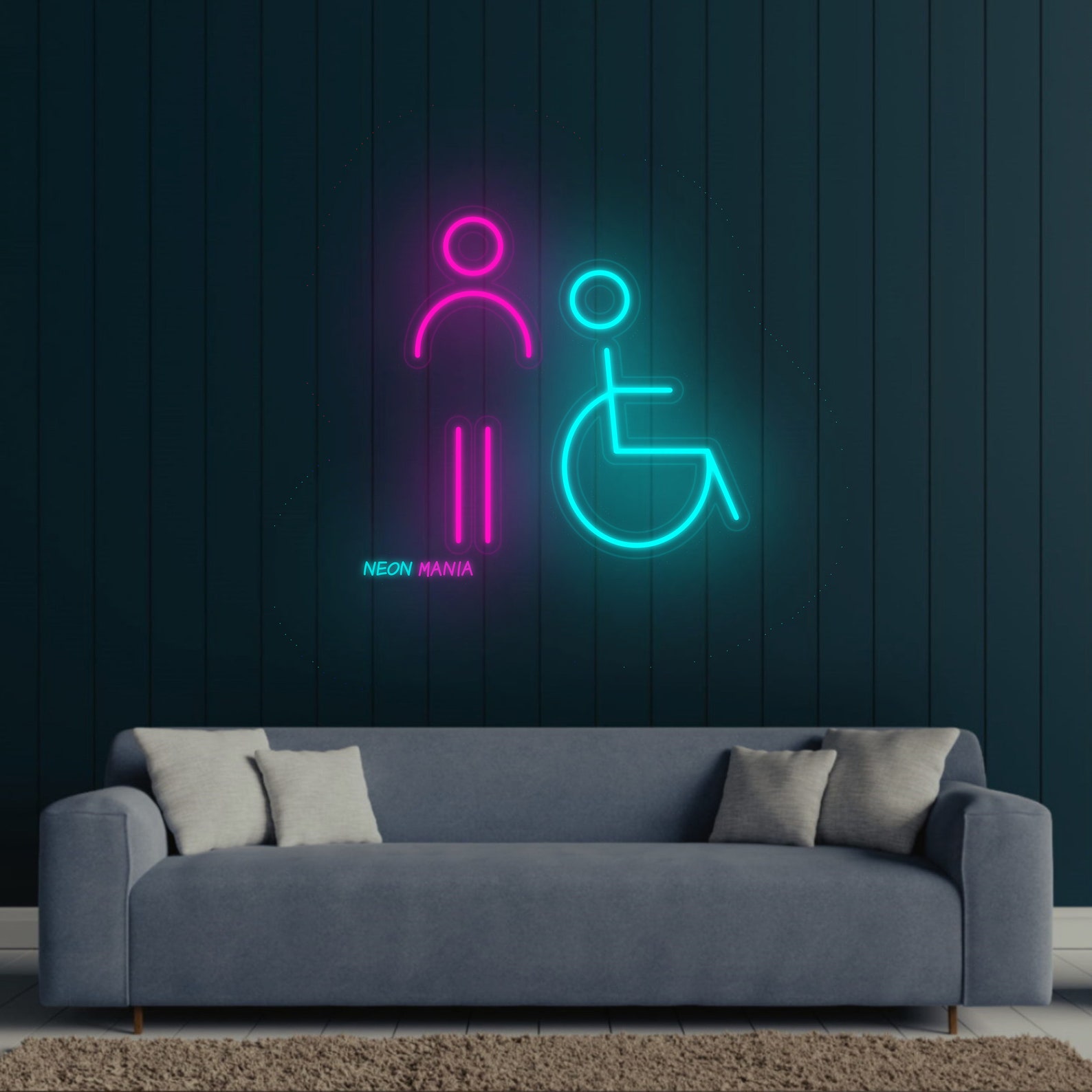 Toilet Neon Sign, WC Signs Led Neon, Custom Toilet Symbol Led Light for ...