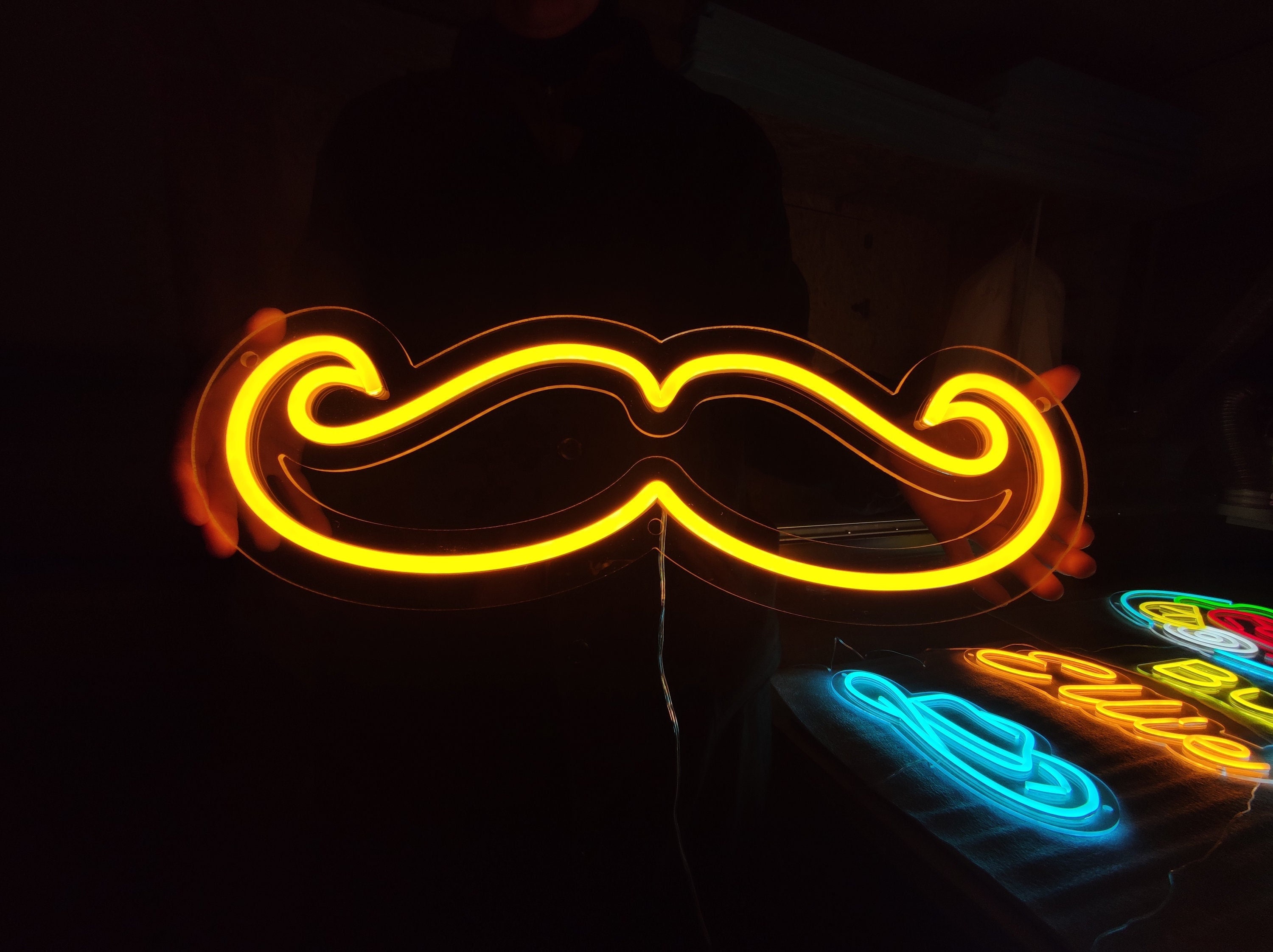 Neon Color Mustache