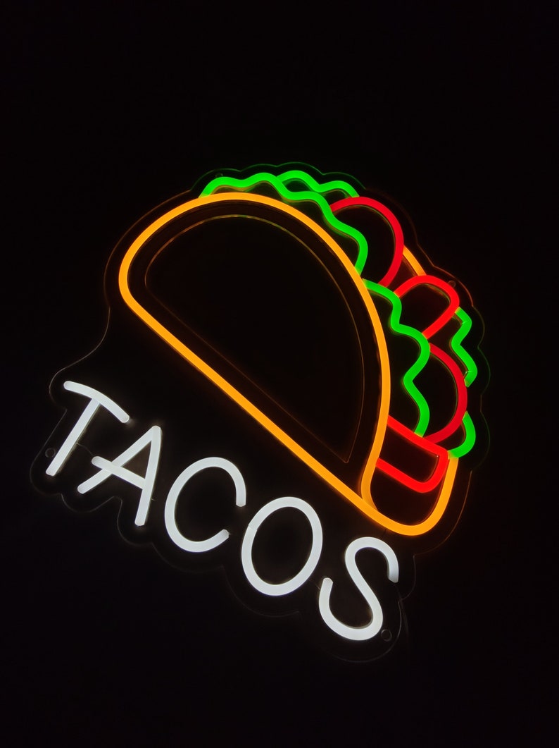 Tacos Neon Sign Tacos Led Light Mexican Food Neon Lights - Etsy