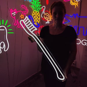 Toothbrush Neon Sign, Teeth Cleaning Led Neon, Dentist Led Light ...