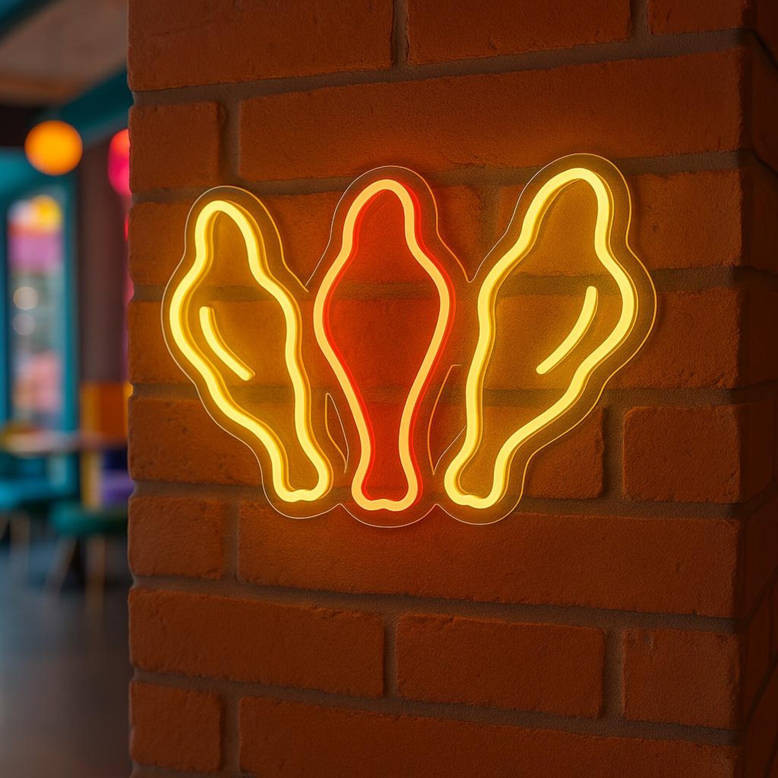 Fried Chicken Neon Sign. LED Restaurant Decor. Chicken Wings, Chicken ...