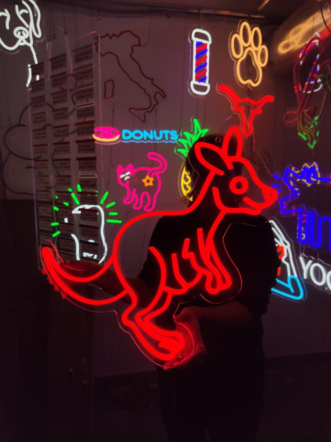 Kangaroo Neon Sign, Animal Led Sign, Australia Kangaroo Light Sign ...