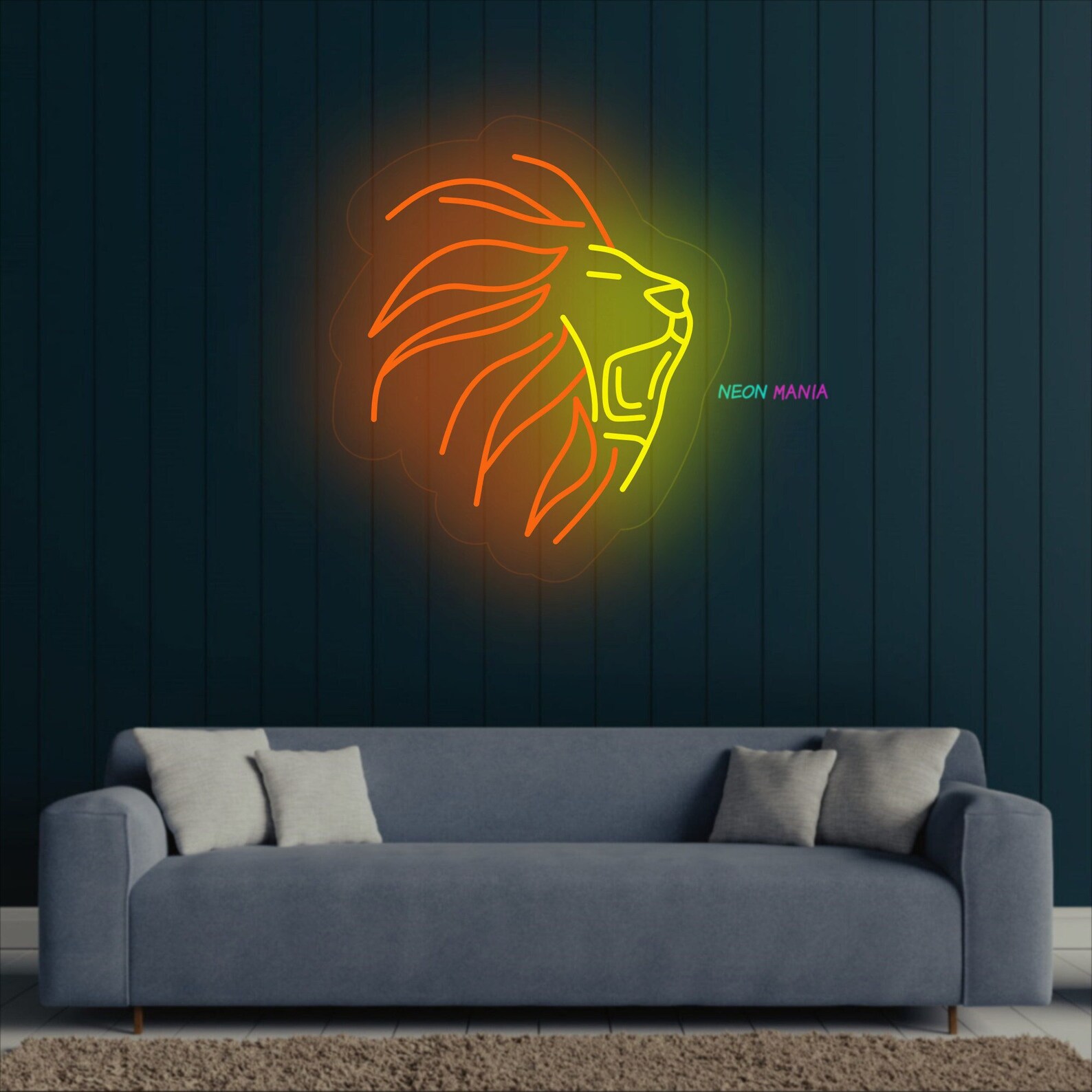 Lion Neon Sign Lion Led Neon Animal Led Light Wild Animal - Etsy