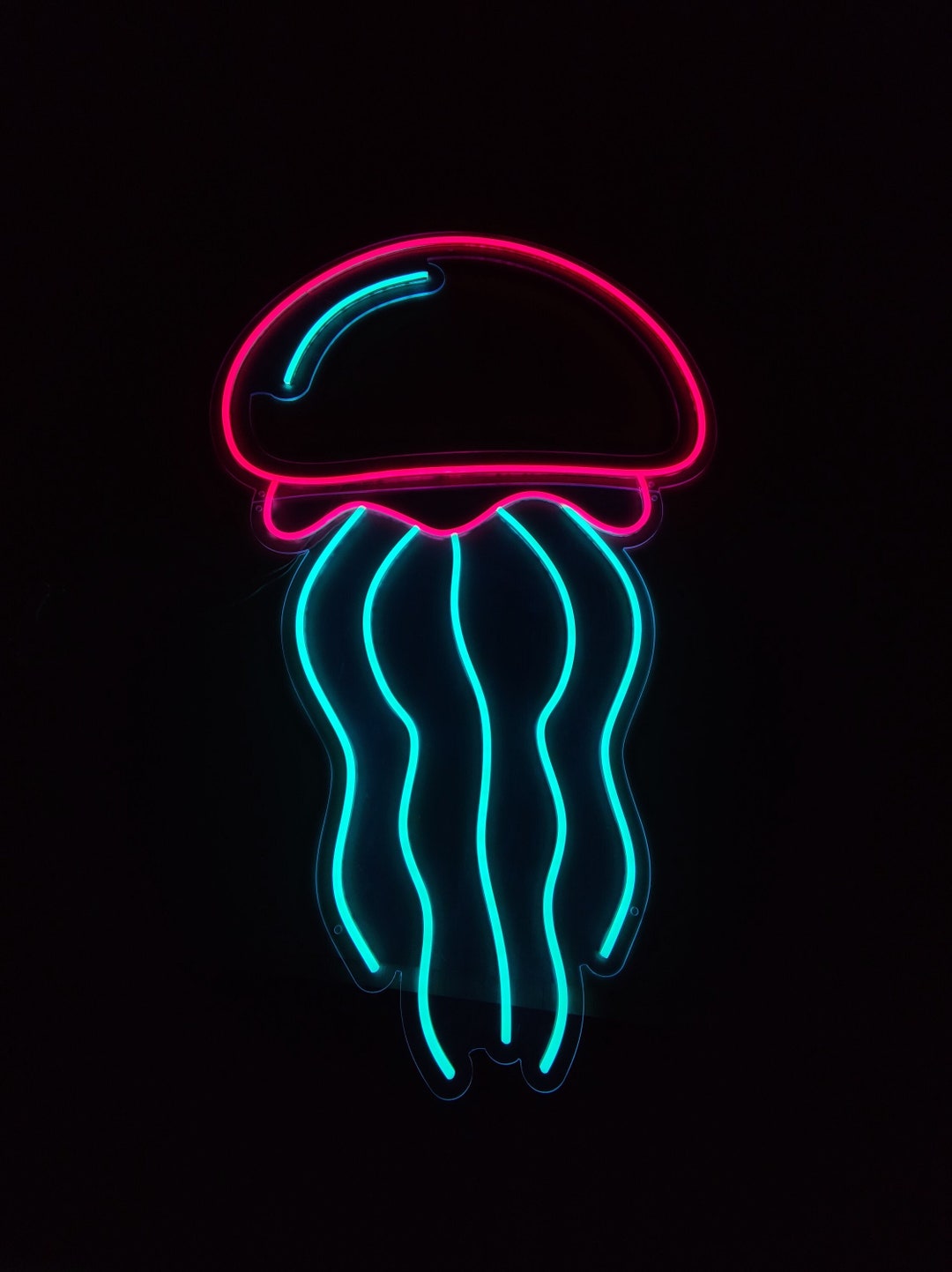 Jellyfish Neon Sign Custom Fish Led Light Sign Seaworld - Etsy