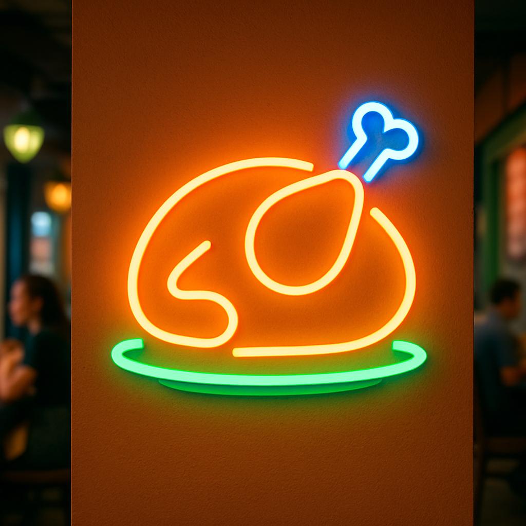American Cuisine Restaurant Neon Sign. American Cuisine Light. Food Led ...