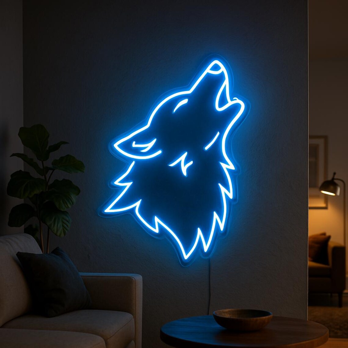 Neon Wolf Sign. Howling Wolf Led Light. Wild Animal Neon Light - Etsy