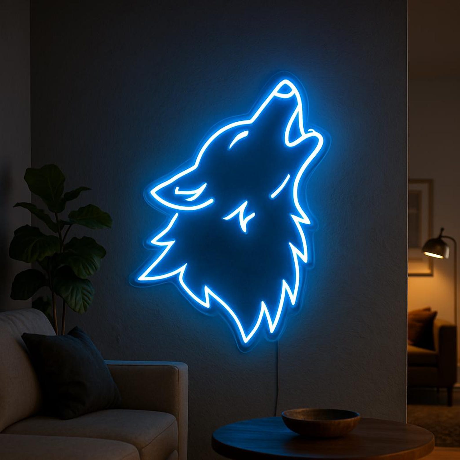 Neon Wolf Sign. Howling Wolf Led Light. Wild Animal Neon Light - Etsy