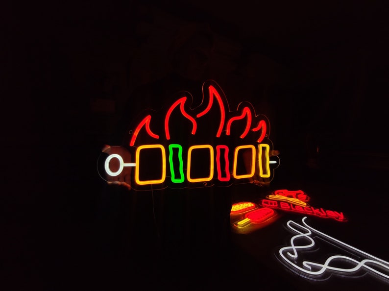 Barbecue Neon Sign Kebab Led Sign Hot Meat Neon Light BBQ - Etsy
