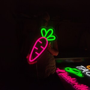 Carrot Neon Sign, Vegetable Neon Light for Kitchen Decor, Custom Carrot ...
