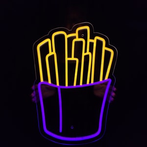 French Fries Neon Sign Fried Potato Chips Neon Light French - Etsy