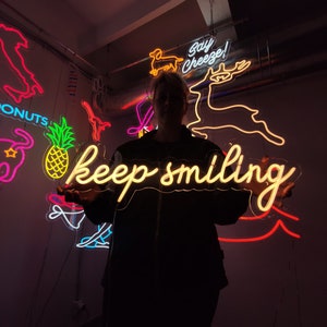 Keep Smiling Neon Sign, Medicine Led Light, Dentist Neon Light Wall ...