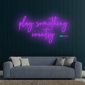 Play Something Country Neon Sign Music Neon Light Play Led - Etsy