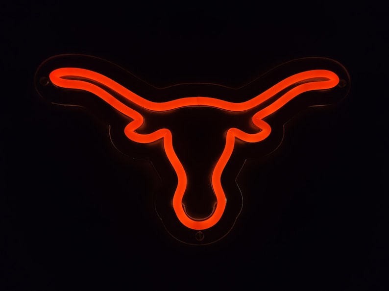 Longhorn Bull Neon Sign Bull Head Led Neon Longhorn Head - Etsy