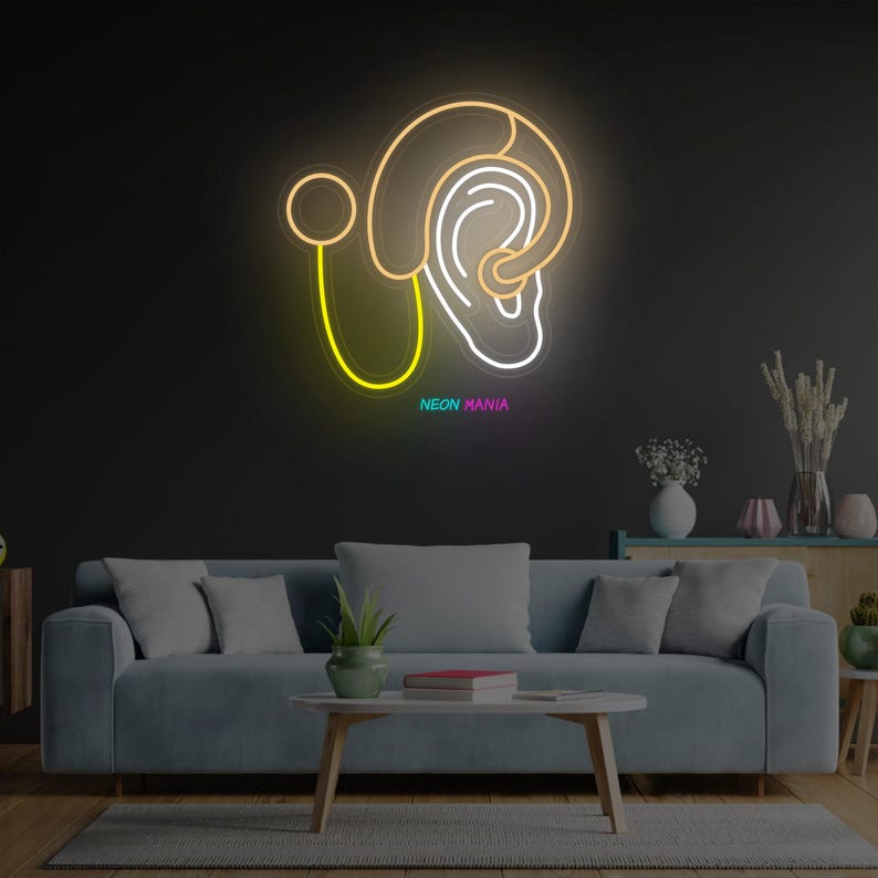 Cochlear Implant Neon Sign. Ear Led Neon Sign. Hearing Clinic Decor ...