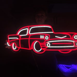 Car Neon Sign, Custom Vintage Car Led Light up for Bedroom Bar Garage ...