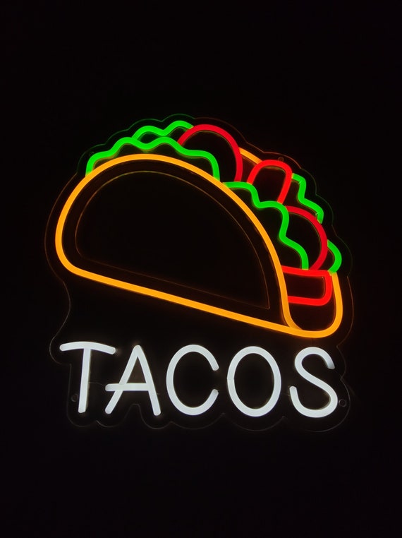 Tacos Neon Sign Tacos Led Light Mexican Food Neon Lights - Etsy