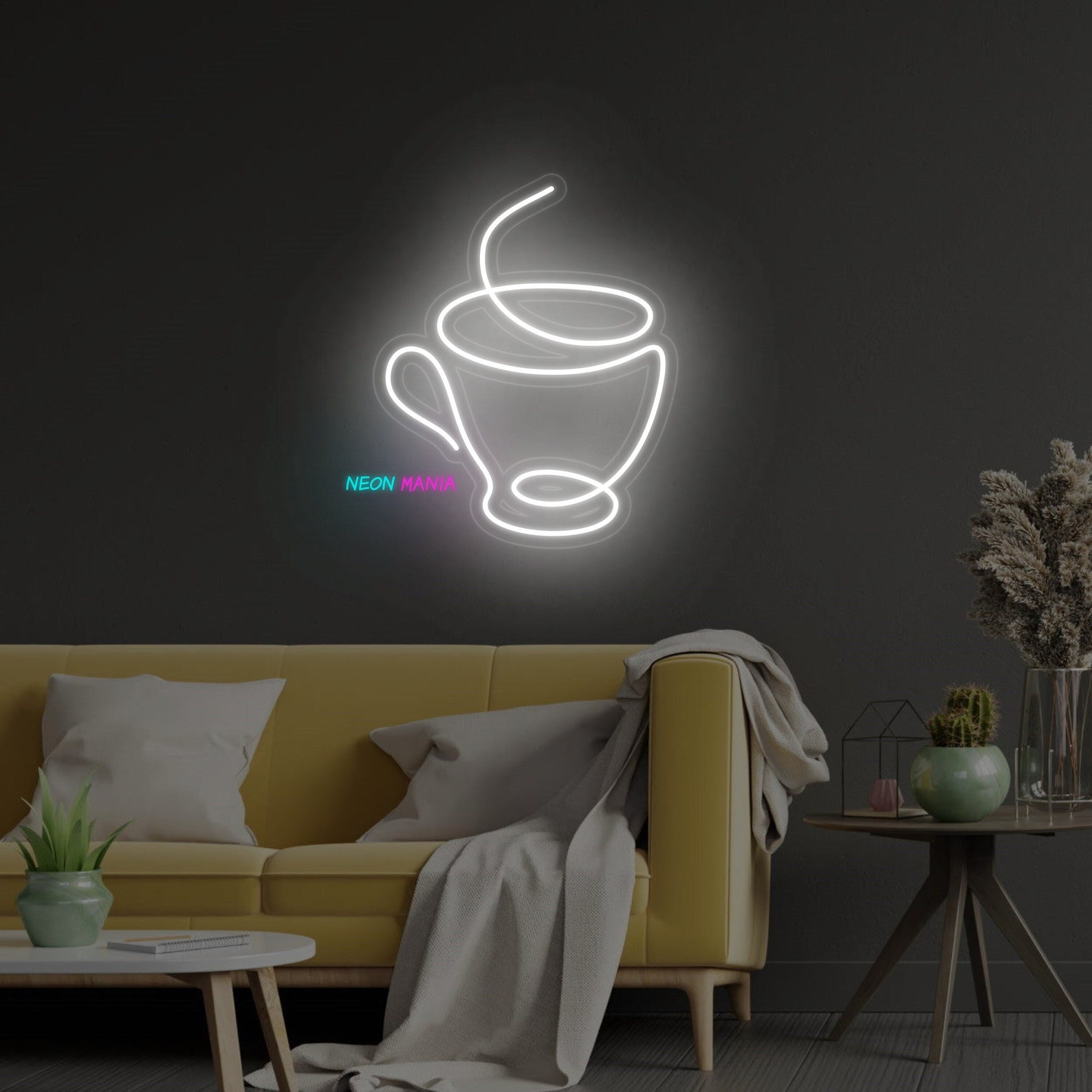 Cup Neon Sign Coffee Cup Led Neon Sign Tea Cup Neon Lights - Etsy