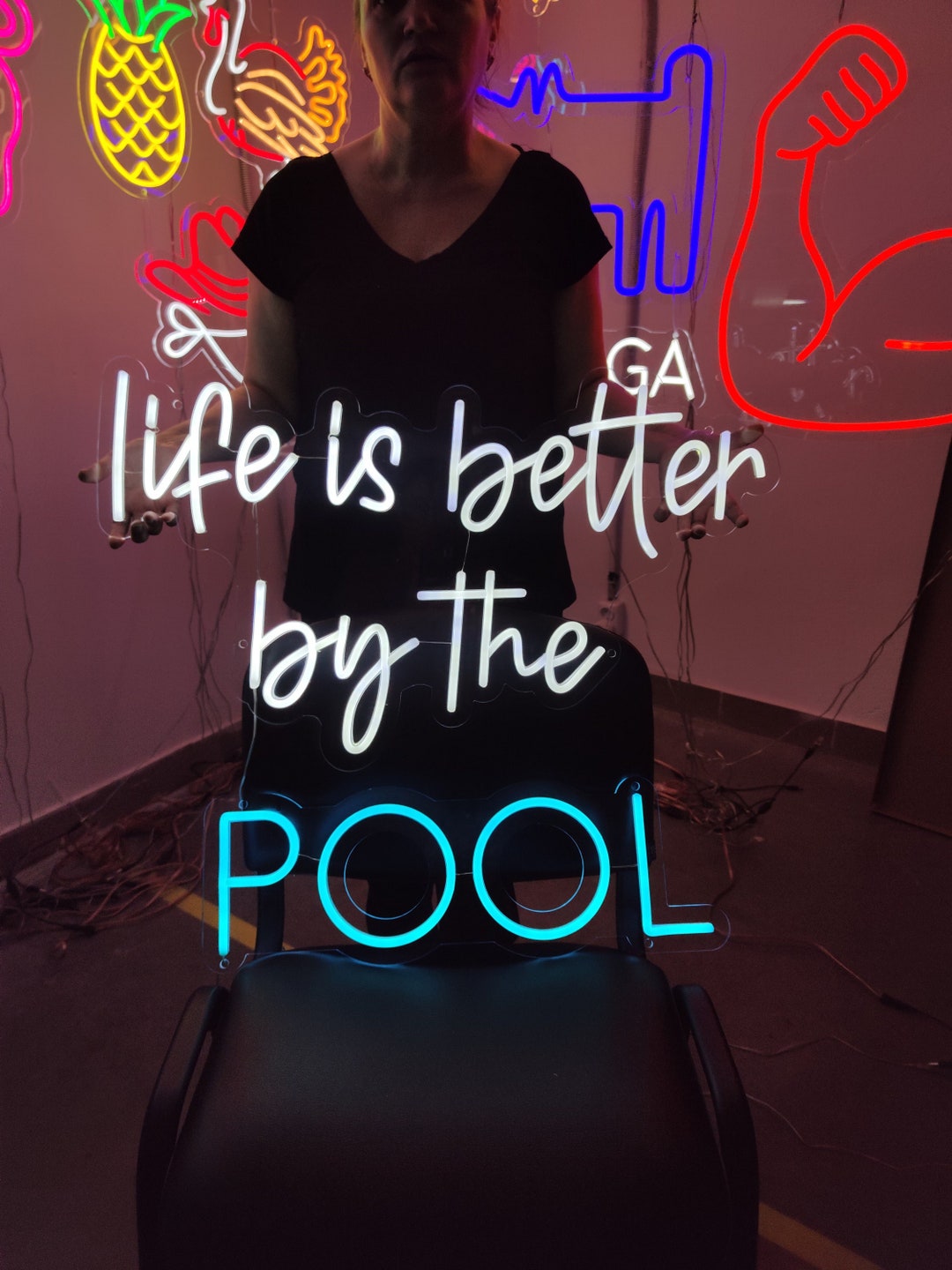 Life is Better by the Pool Neon Sign, Pool Led Neon, Swimming Pool Led ...