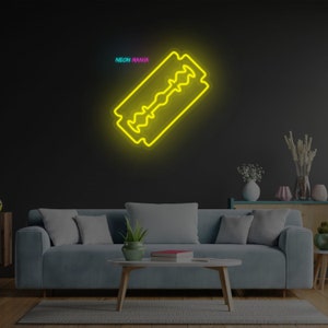 Razor Blade Neon Sign. Barbershop Led Decor. the Art of the Shave Light ...