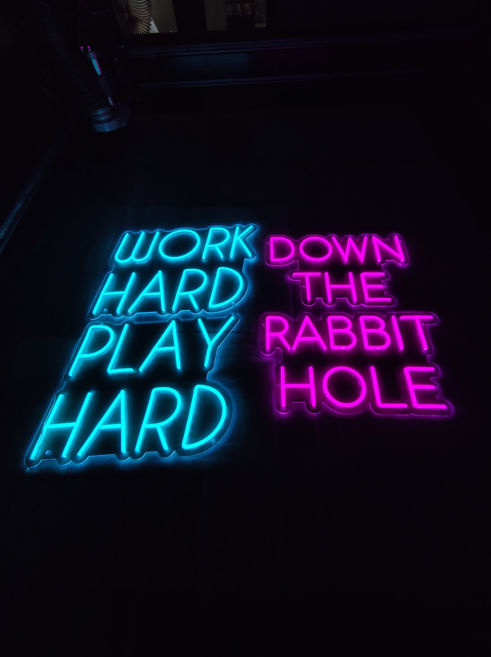 Work Hard Neon Sign, Play Hard Neon Sign, Custom Text Led Light, Custom ...