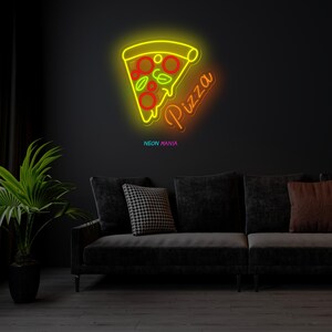 Vibrant LED Pizza Sign - Eye-catching Decor for Pizza Lovers. Pizzeria ...