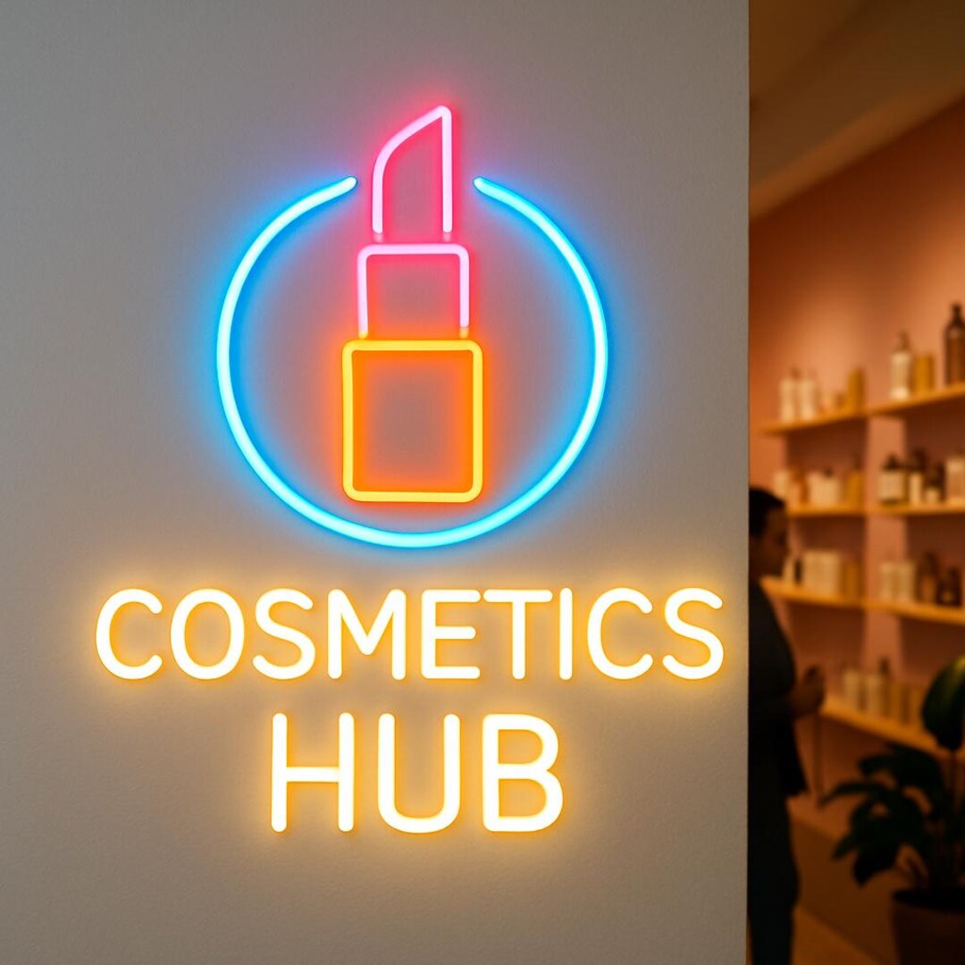 Cosmetics Hub Neon Sign. Beauty Salon Light. Cosmetics Store Led Sign ...