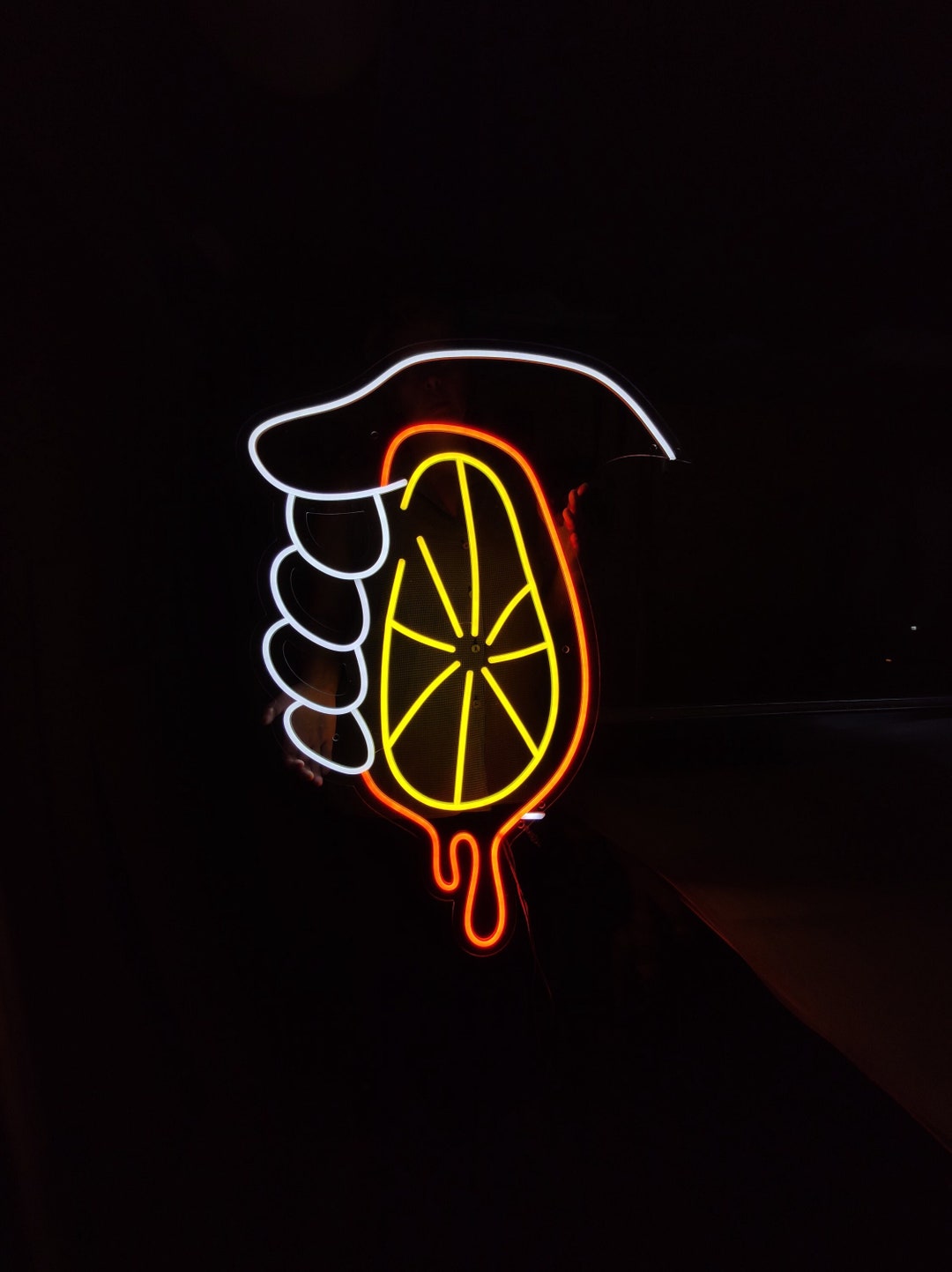 Squeezed Orange Neon Sign, Squeezed Lemon Led Sign, Sucked Orange Led ...