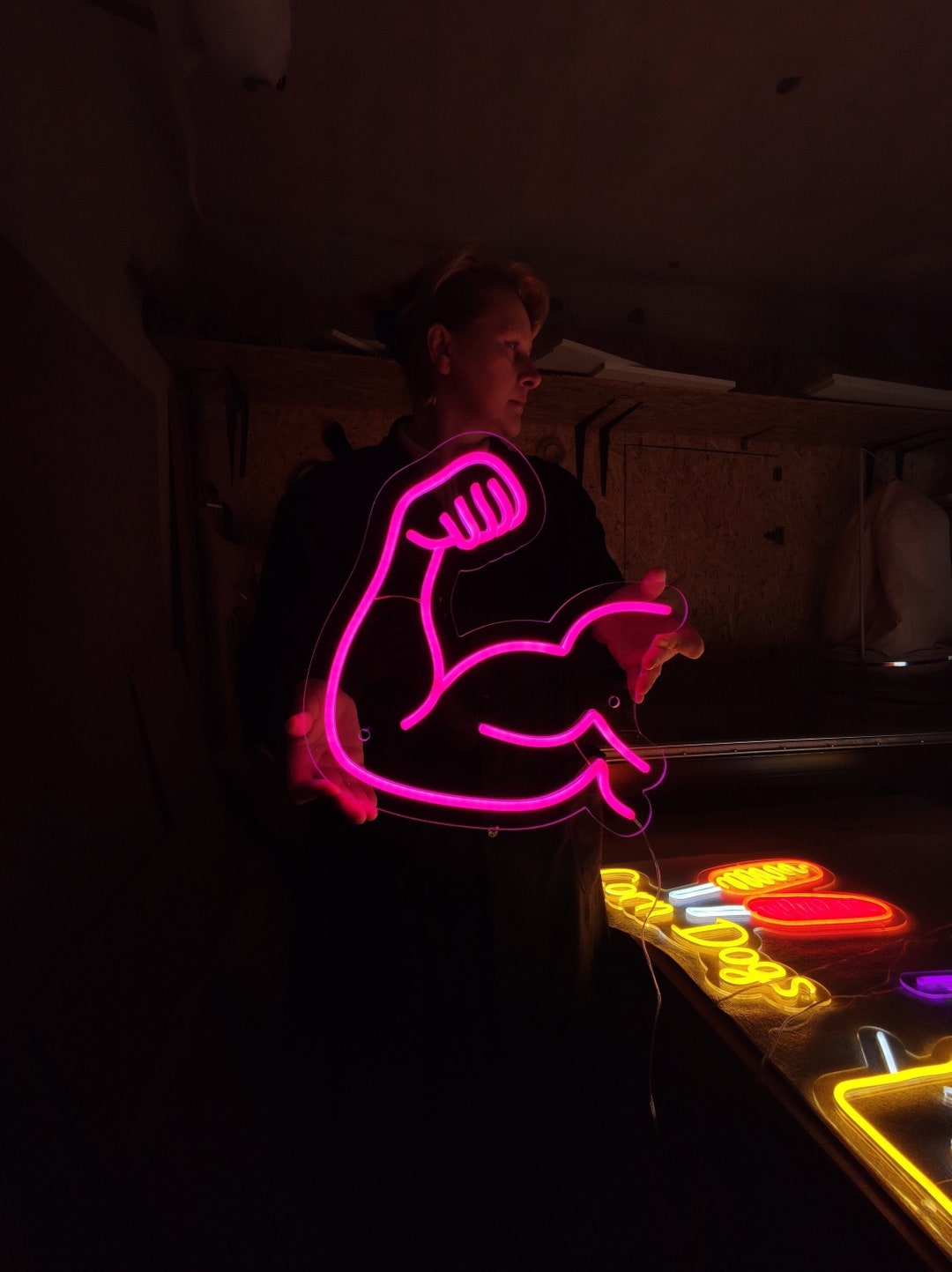 Arm Muscles Neon Sign Biceps Led Neon Gym Led Light Workout - Etsy